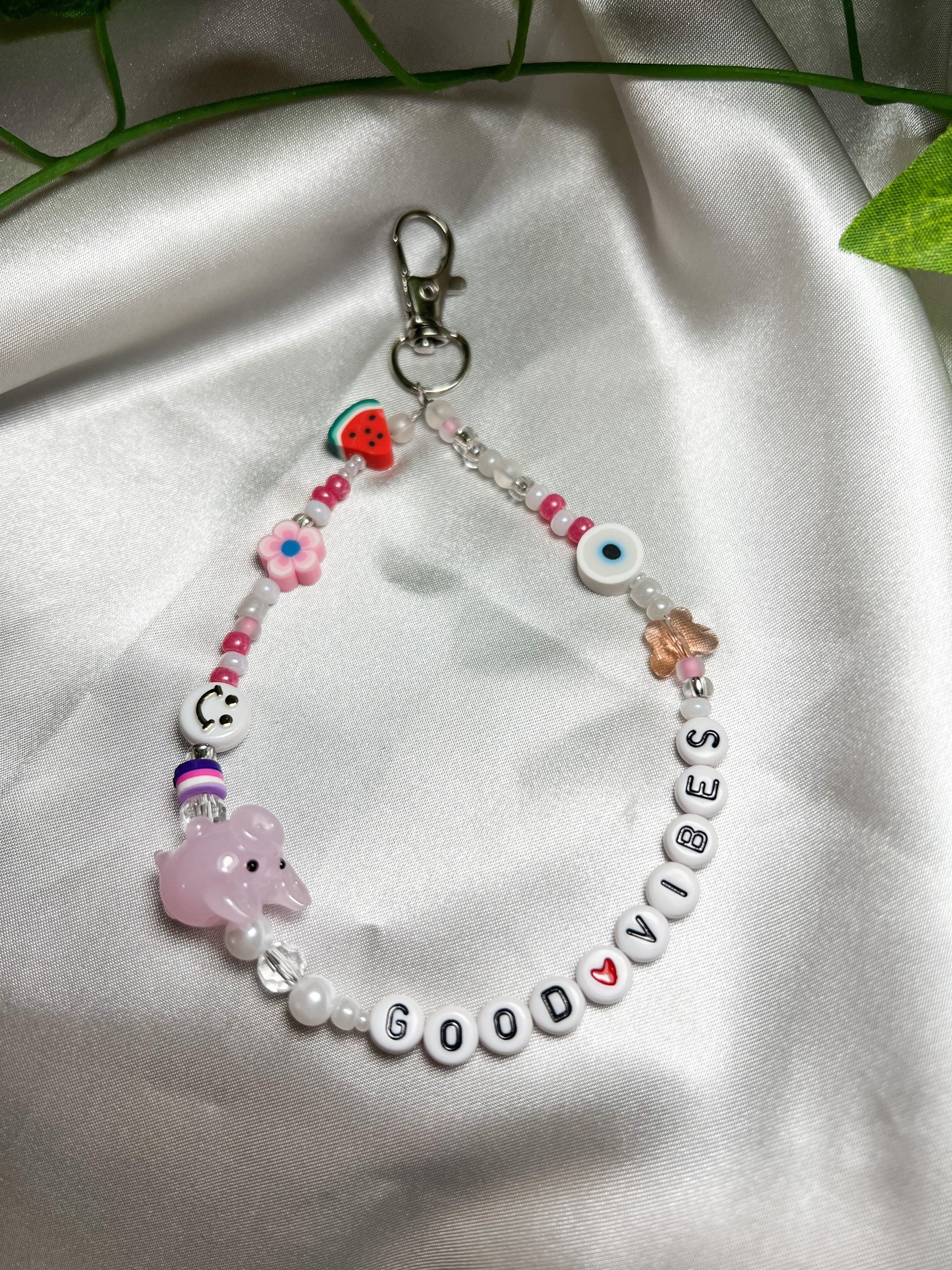 Custom Beaded Name Trendy Keychains Custom Keychainsbeaded - Etsy