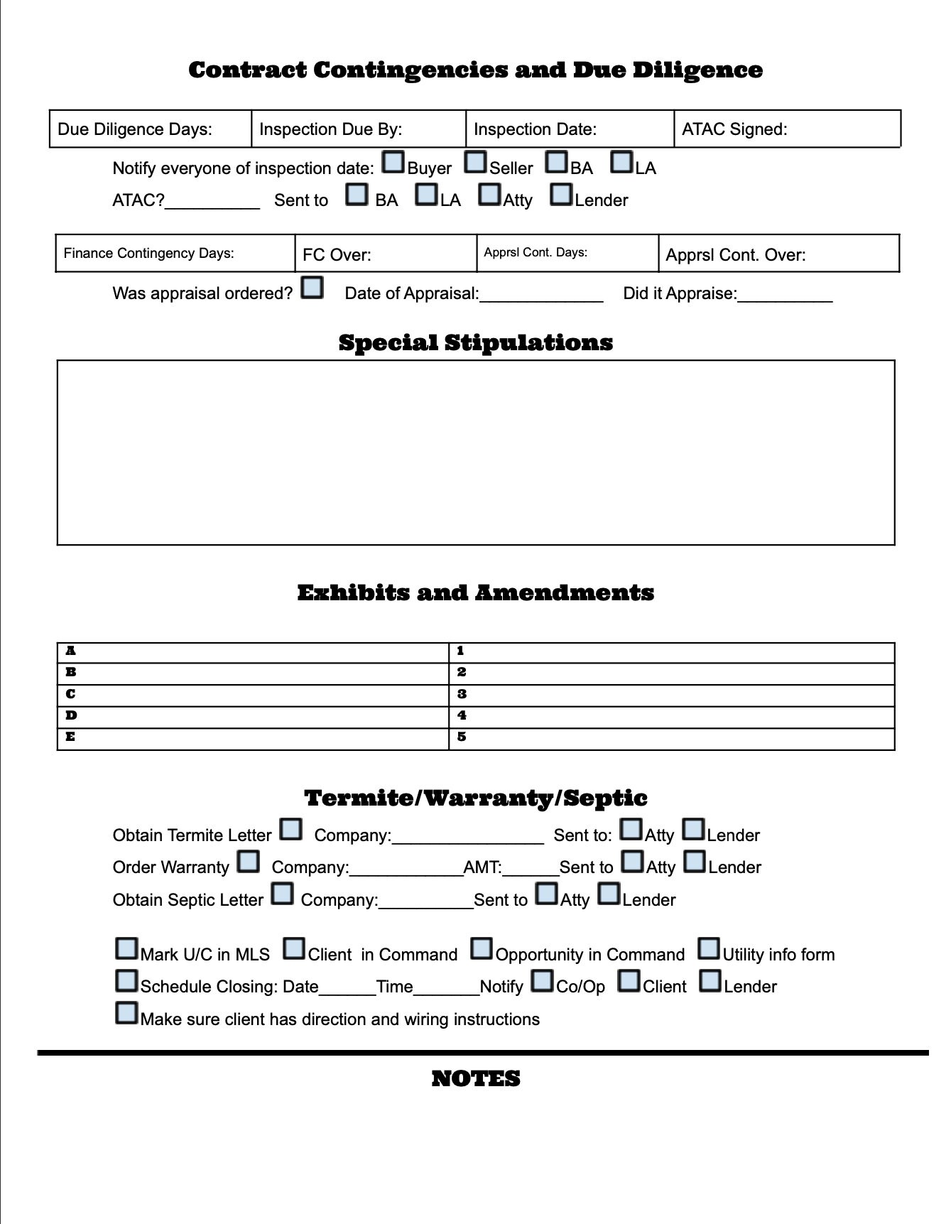 Under Contract Checklist for Keller Williams Real Estate Agents - Etsy
