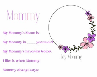 All About My Mommy - Fillable for Kids - Etsy