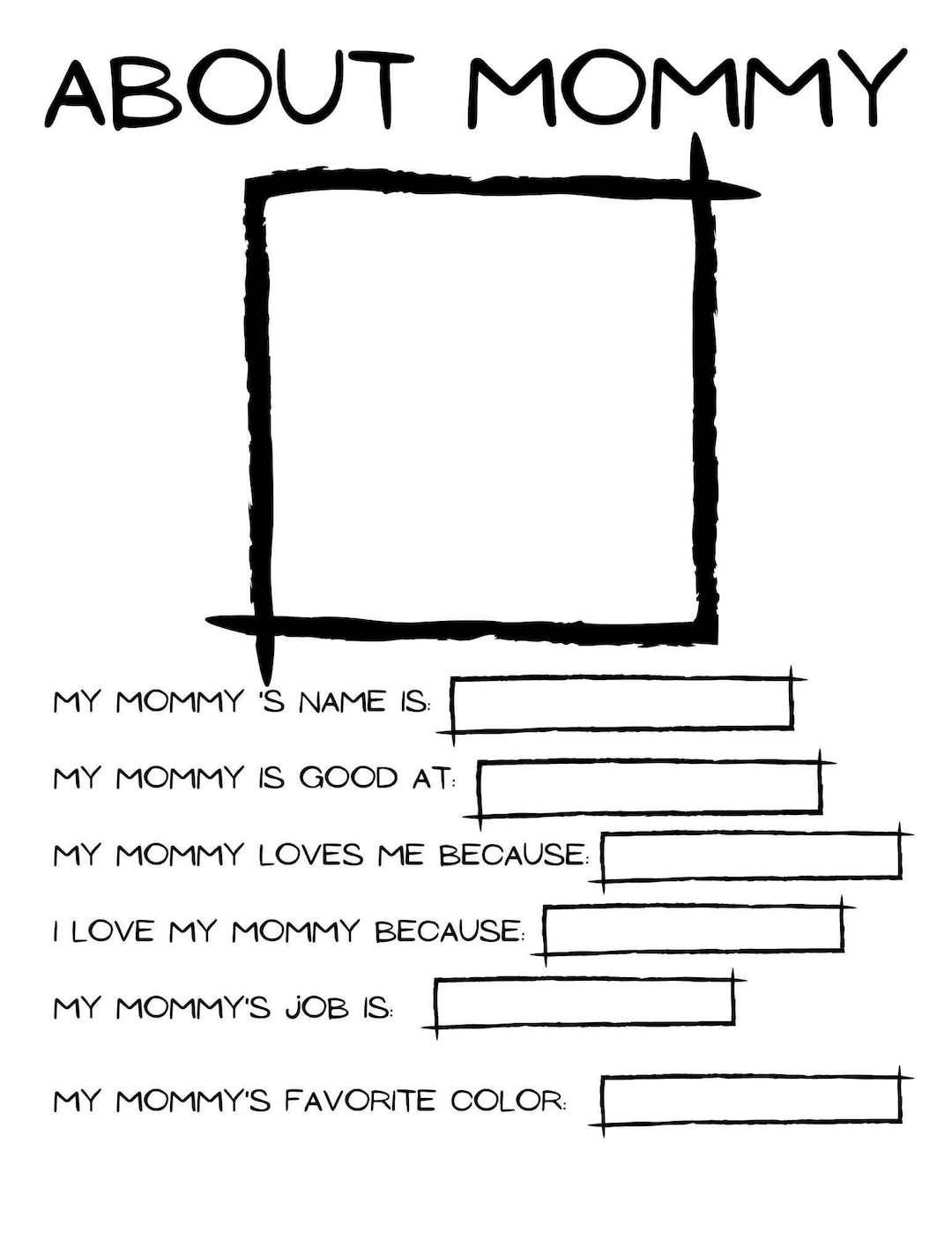 About Mommy - Fillable for Kids - Etsy