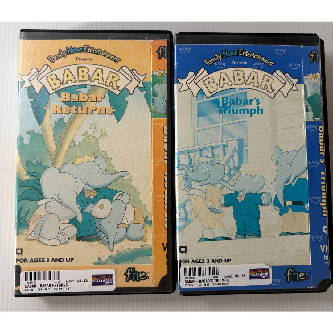 Hollywood Video Store VHS 2 Babar Tapes - Triumph and Returns Rental ...