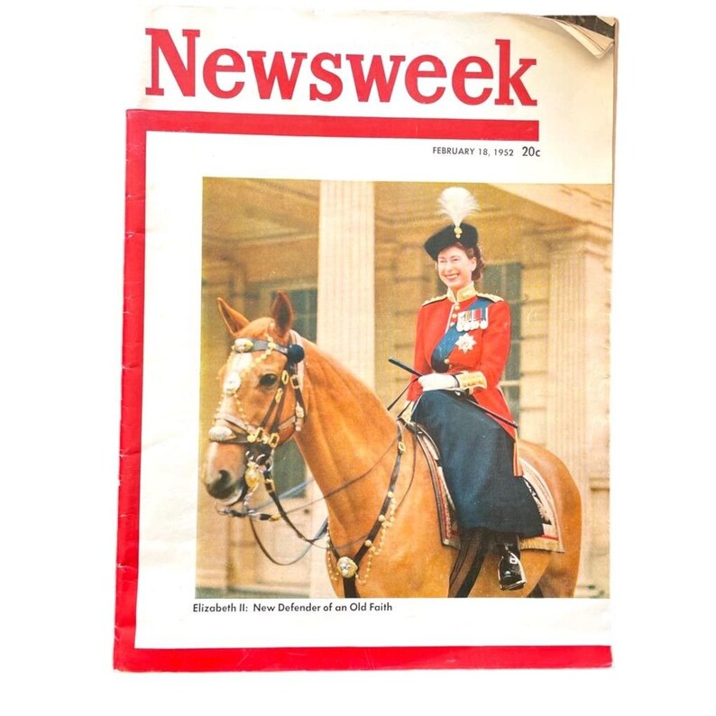 Vintage Newsweek Magazine Queen Elizabeth II Feb 18 1952 Ephemera ...