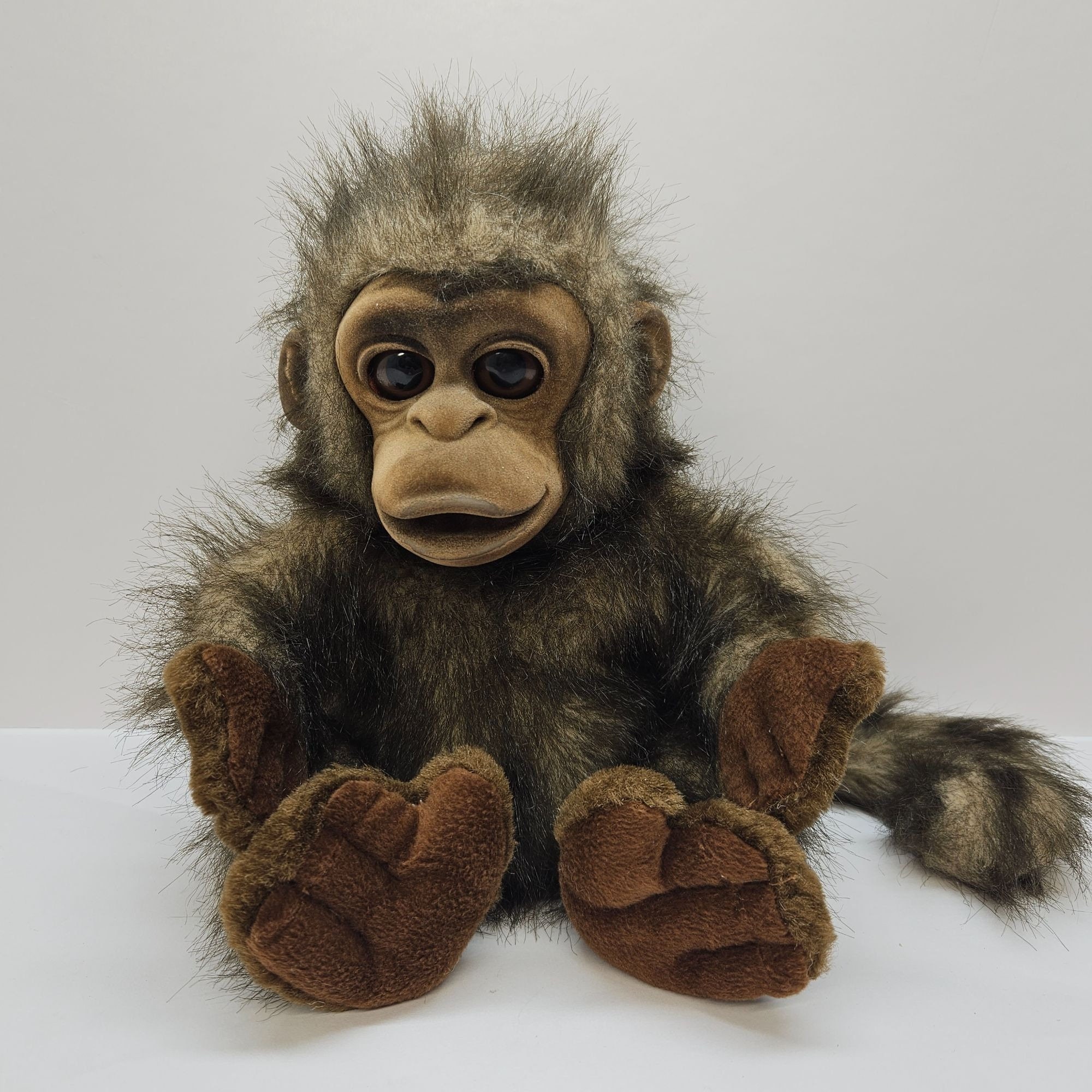 Toys R Us Animal Alley 12 Plush Monkey Chimp Hand Puppet Squeaker ...