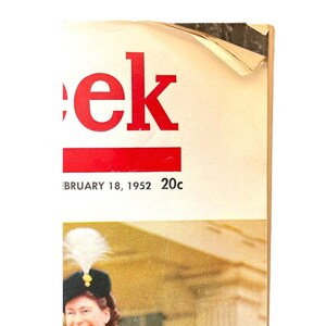Vintage Newsweek Magazine Queen Elizabeth II Feb 18 1952 Ephemera ...