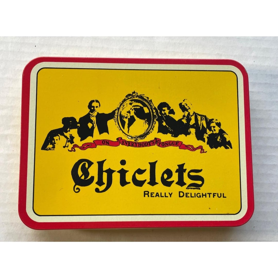 VTG Chiclets Gum Red Metal Tin Original 6 Packs Yellow & Retro ...