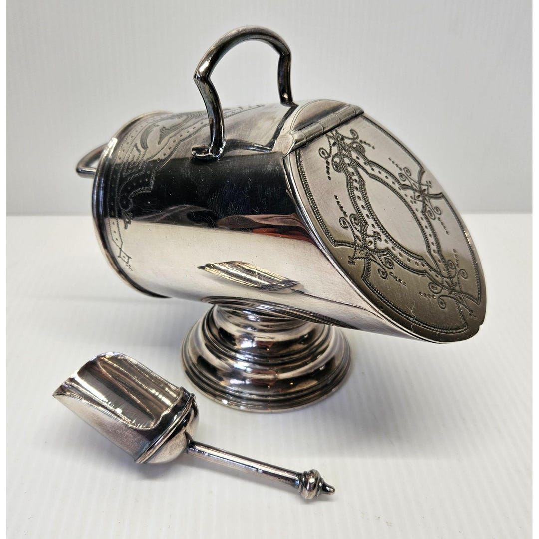 Victorian James Dixon & Sons EPBM Silver Plated Lidded Sugar Scuttle ...