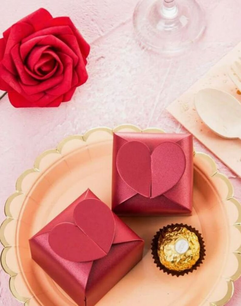 Red Heart-shaped Gift Boxes-10pcs - Etsy