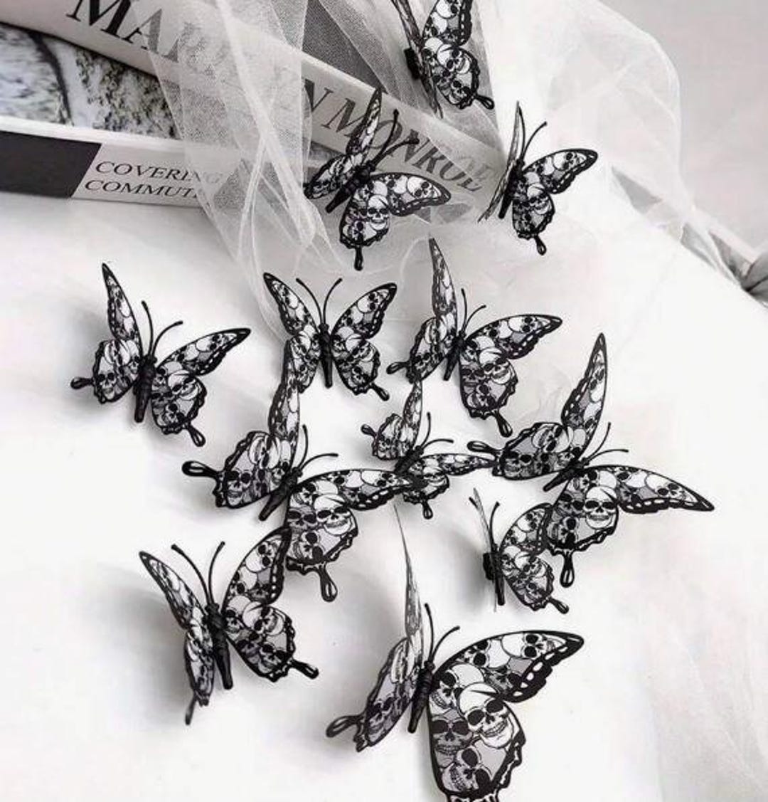 12pcs Set 3D Skeletons Butterflies - Etsy