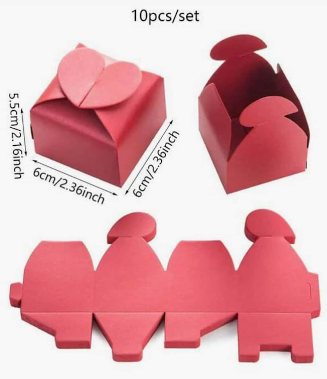 Red Heart-shaped Gift Boxes-10pcs - Etsy