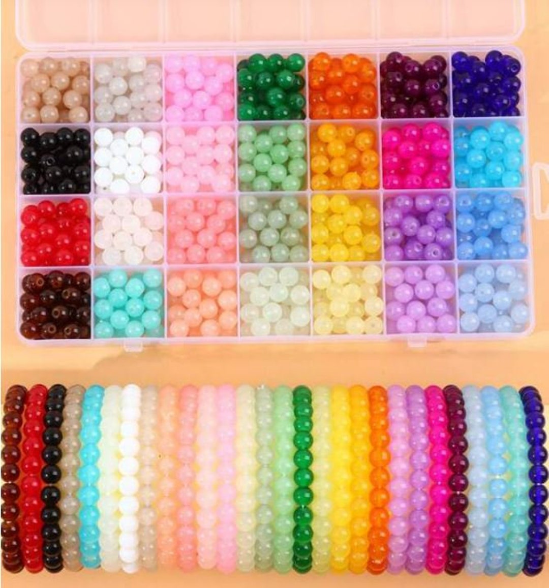 Glass Beads in 28 Colors 700pcs 8mm - Etsy
