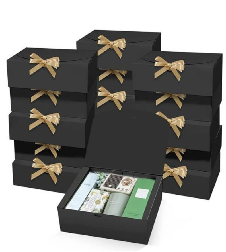 Black Gift Boxes With Lids 5 Pack - Etsy