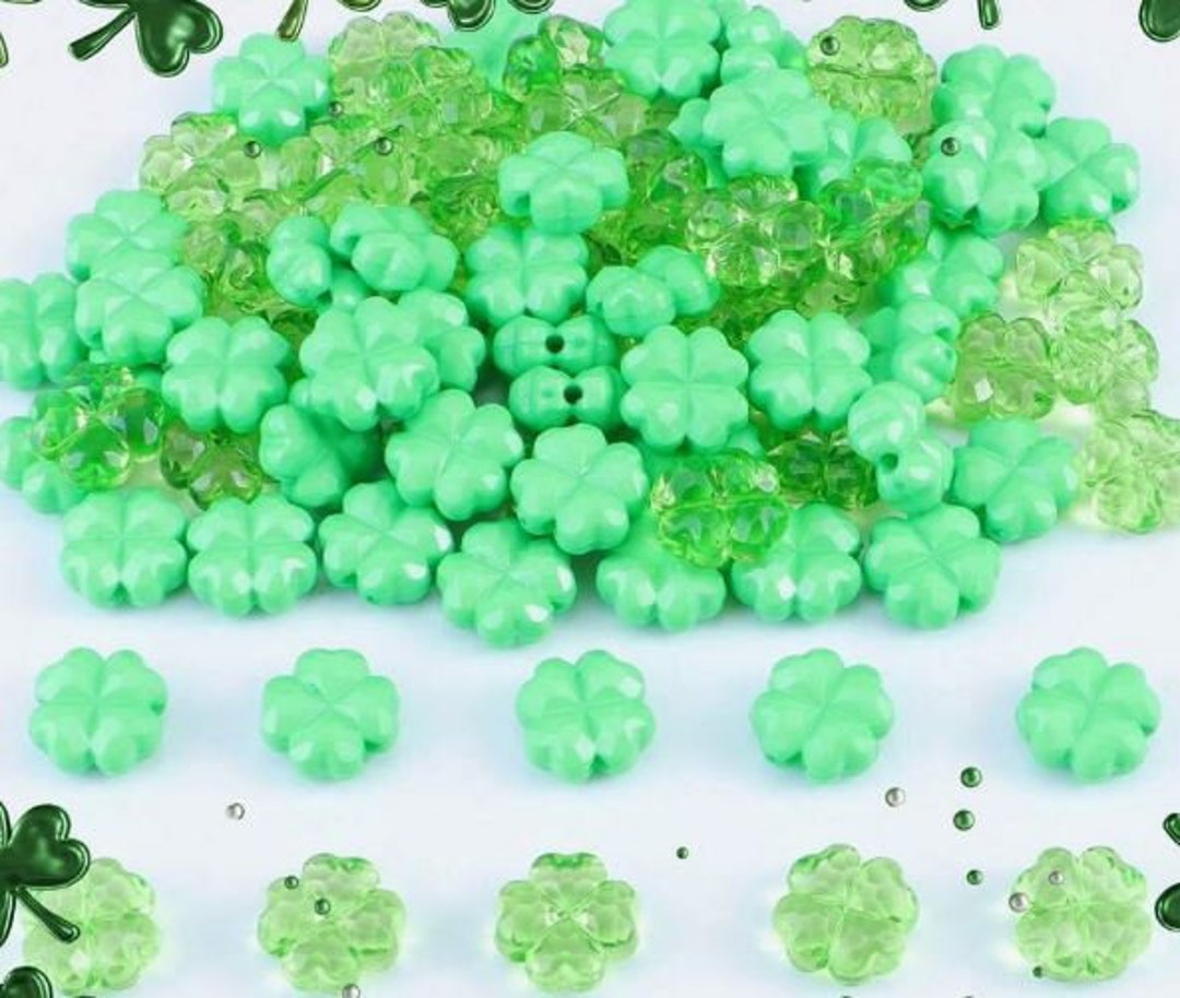 100pcs Acrylic Four-leaf Clover Beads - Etsy