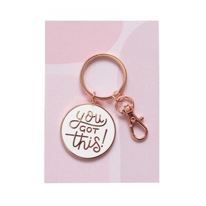 You Got This! New Keychain With a Lobster Claw Clip. Rose Gold Color ...