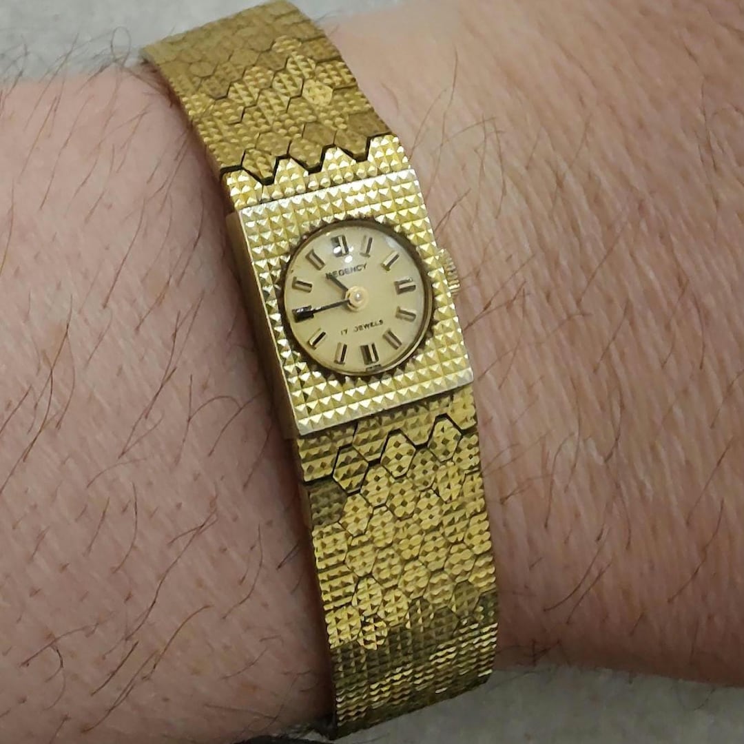 Vintage REGENCY 17 Jewels Goldplated Cocktail Watch - Etsy