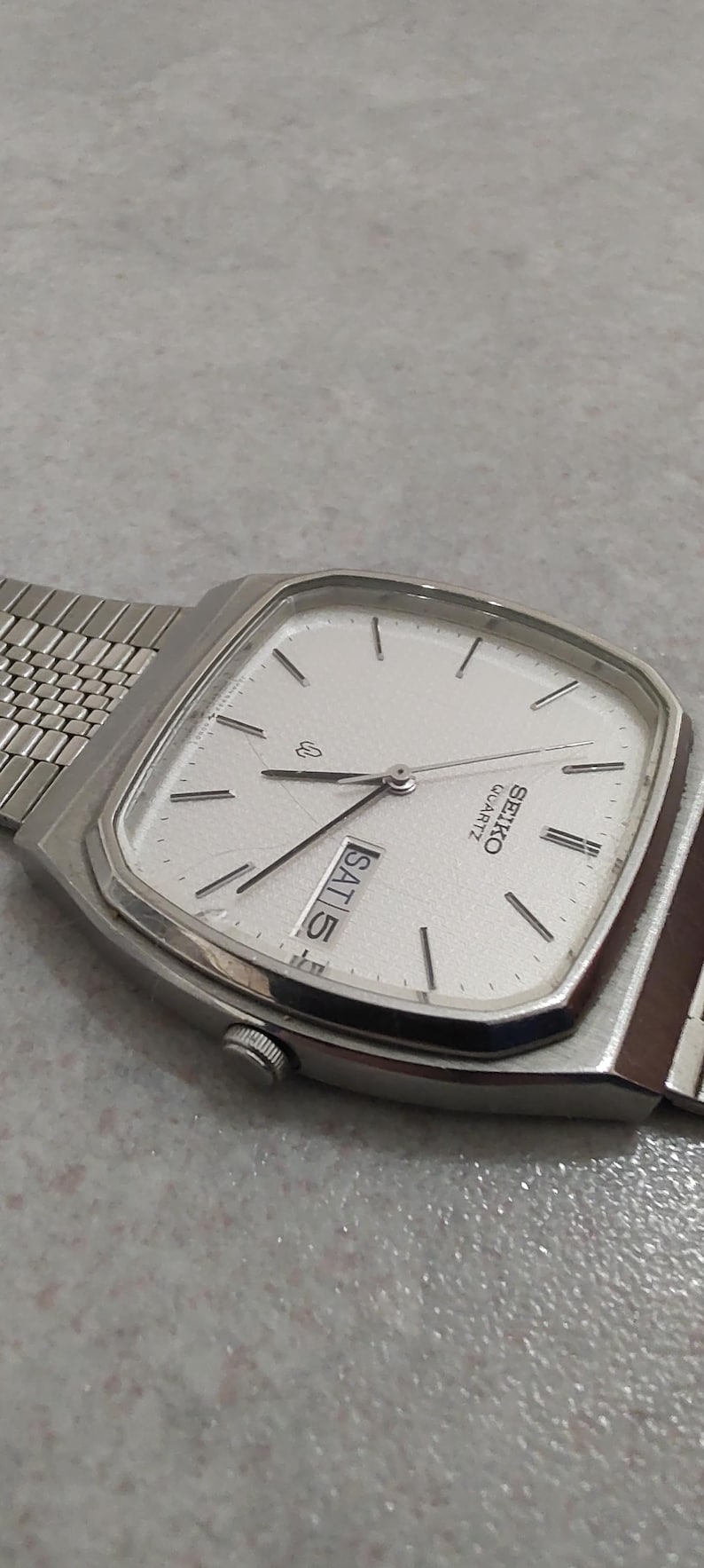 Vintage Seiko Octagon Watch, Textured Silver Tone, Unisex - Etsy