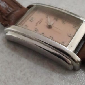 VINTAGE Ladies Woman's ROTARY TANK Salmon Dial Watch Dress Watch Quartz ...