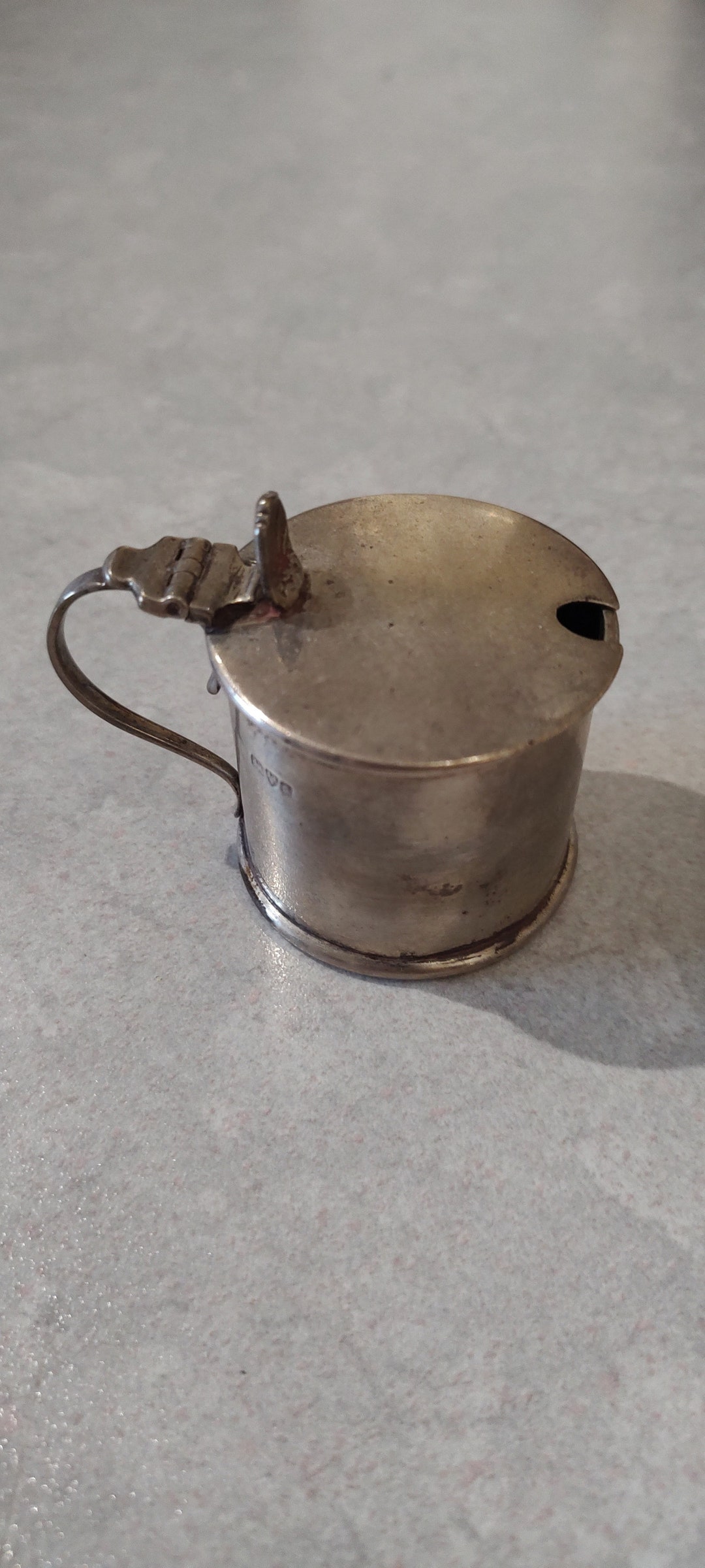 ANTIQUE Victorian 925 Sterling Silver Mustard Pot With Blue Cobalt ...