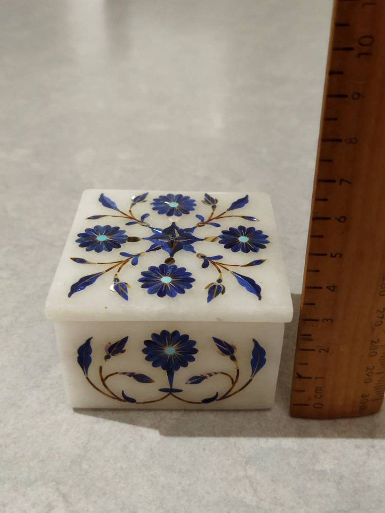Marble Floral Trinket Box - Etsy