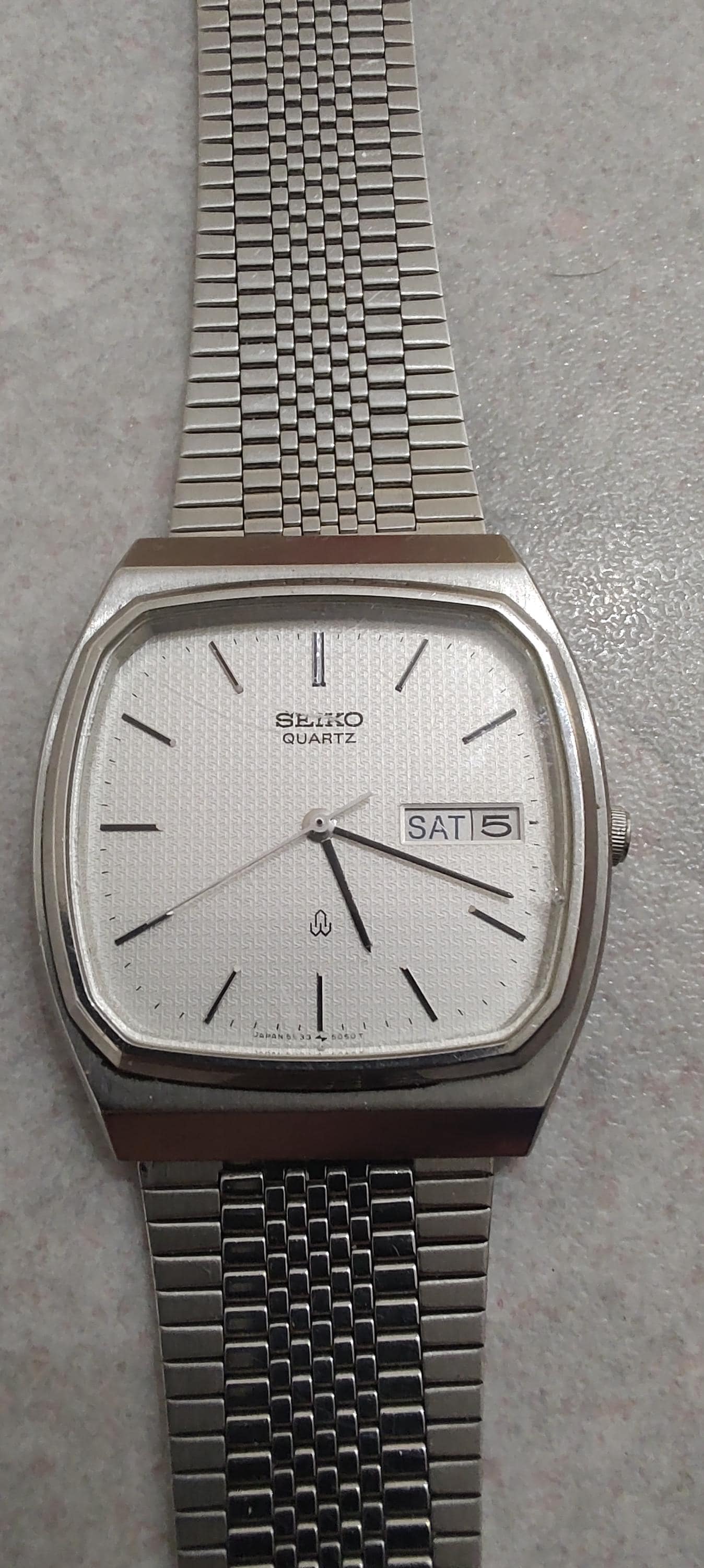 Vintage Seiko Octagon Watch, Textured Silver Tone, Unisex - Etsy
