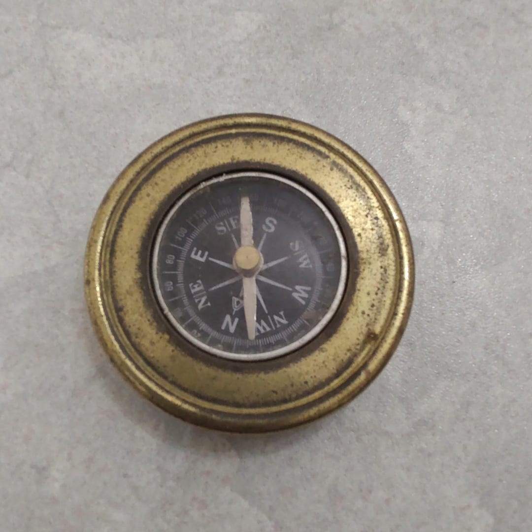 Vintage Antique Brass Compass - Etsy