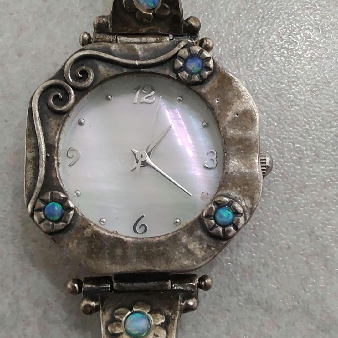 SOLID SILVER Ladies Watch Sterling Silver 925 Brutalist Hippy Boho ...