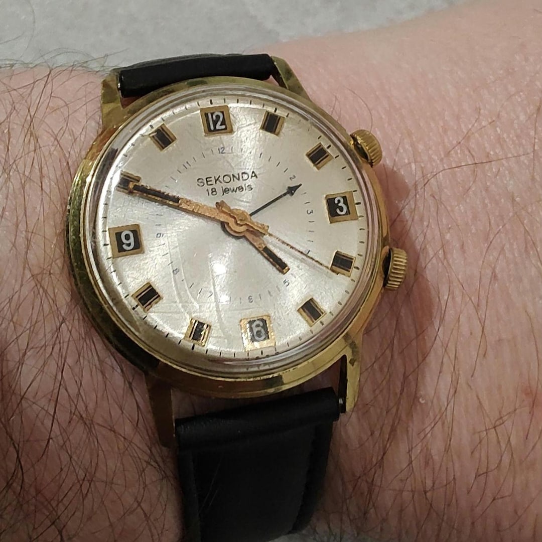 VINTAGE 1970s SEKONDA 'cricket Alarm Clock'watch Mechanical Self ...