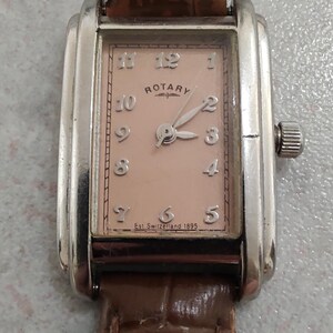 VINTAGE Ladies Woman's ROTARY TANK Salmon Dial Watch Dress Watch Quartz ...