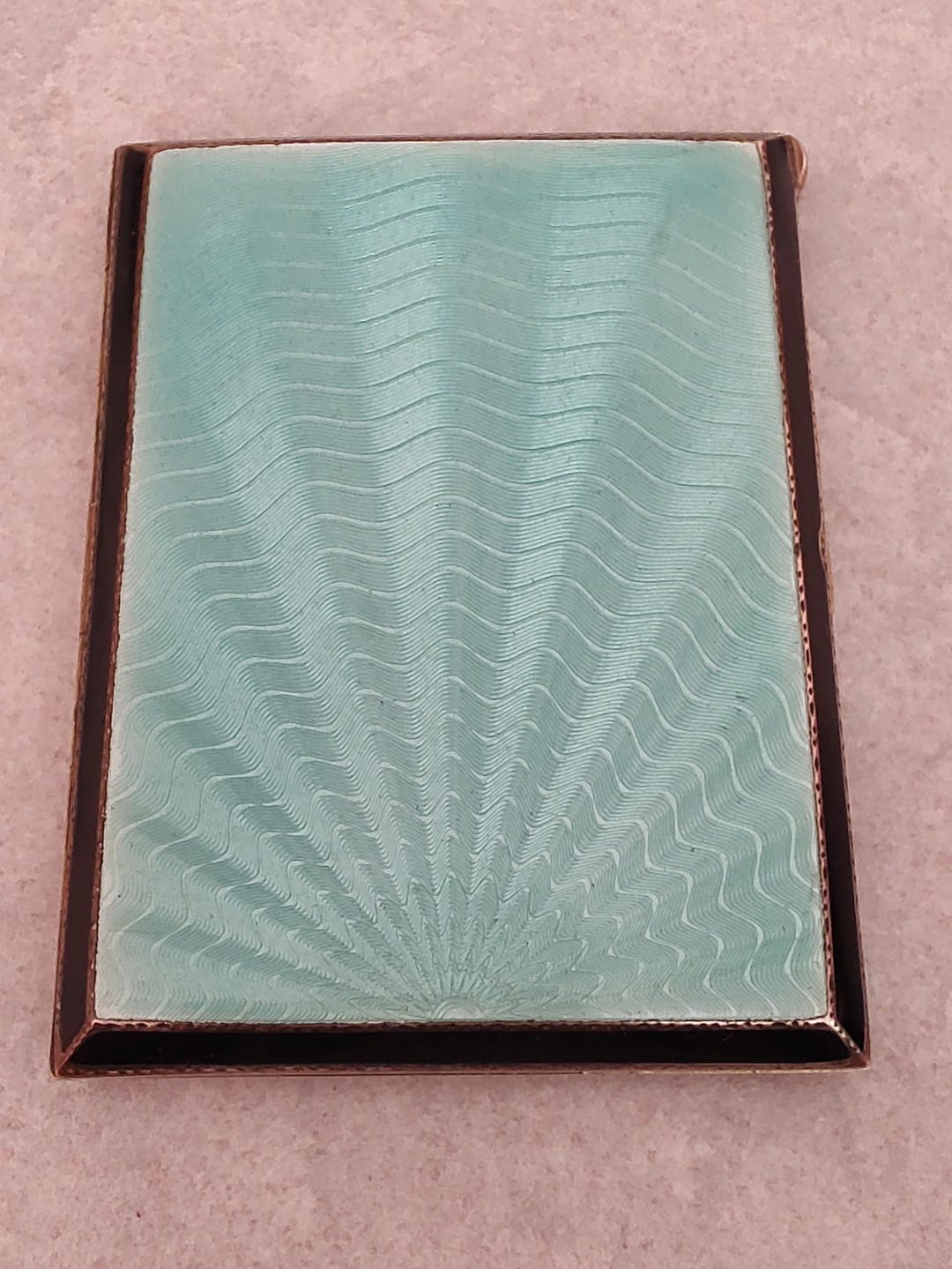 Green Guilloche Enamel Cigarette Case, Business Card Holder - Etsy
