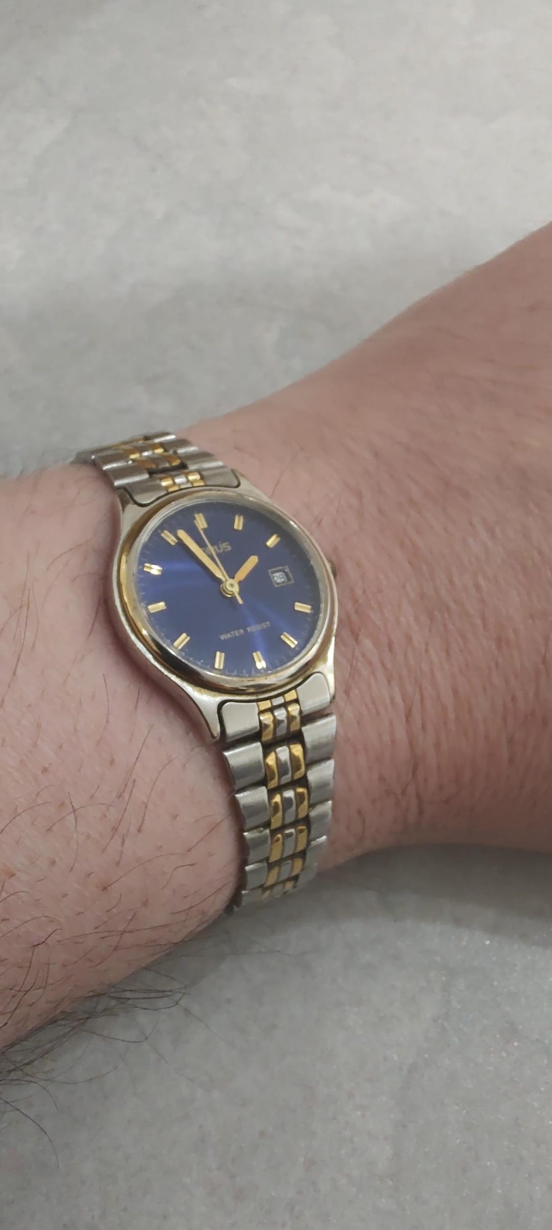 Vintage LORUS by SEIKO Quartz Watch Mixed Tone Silver Gold Tone Blue ...