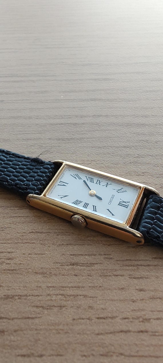 Vintage SEIKO Japanese quartz tank watch rectangular … - Gem