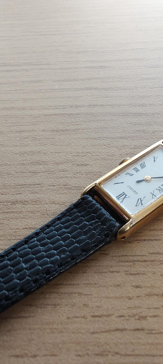 Vintage SEIKO Japanese quartz tank watch rectangular … - Gem