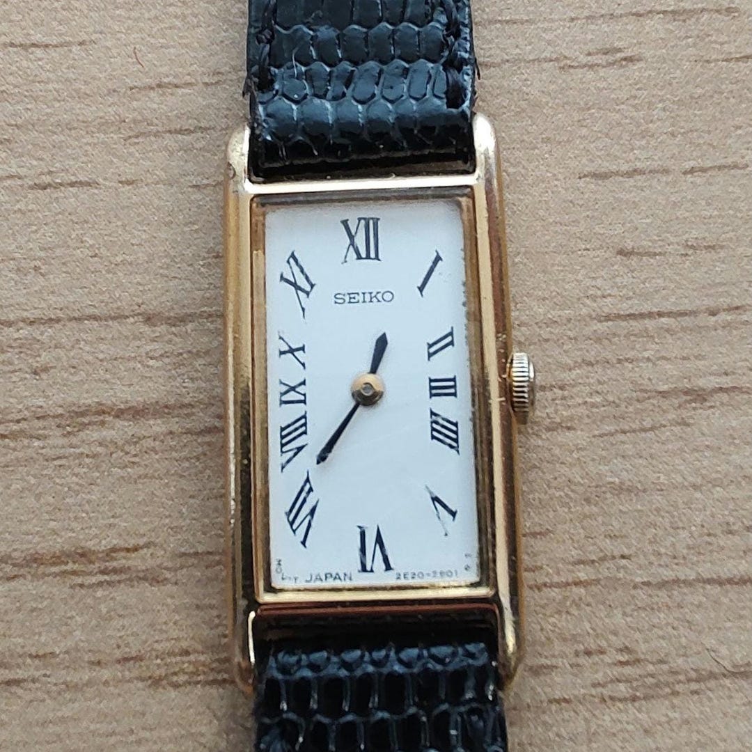Vintage SEIKO Japanese Quartz Tank Watch Rectangular Tonneau - Etsy