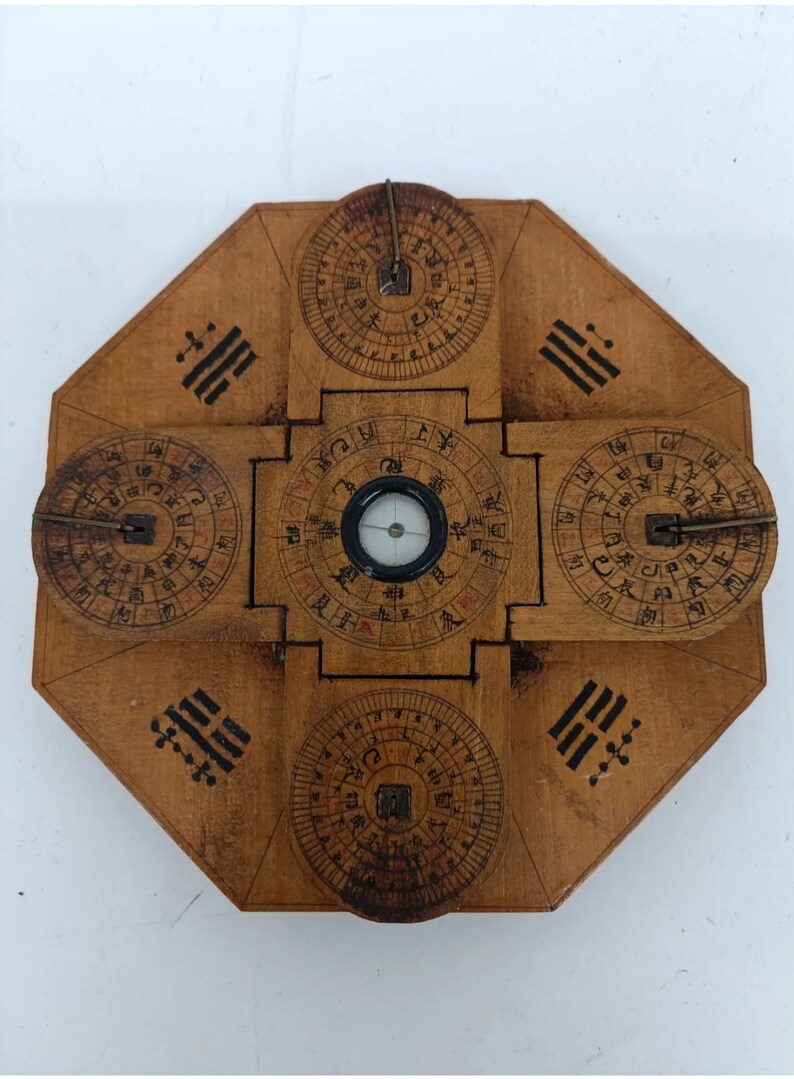 Antique Wooden Chinese Compass/sundial Loupan Fengshui 16cm - Etsy
