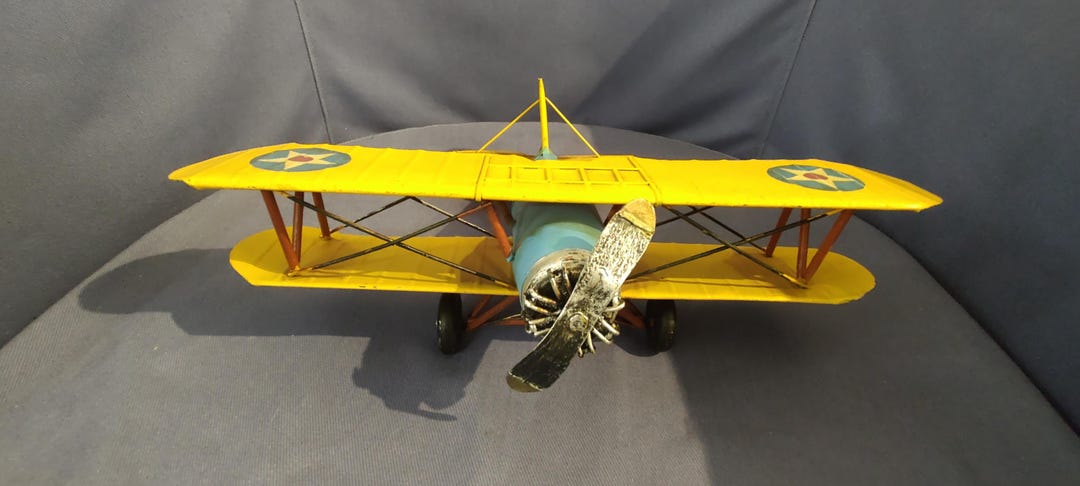 Large TINPLATE Vintage Biplane Model 12 1/4 Inches - Etsy