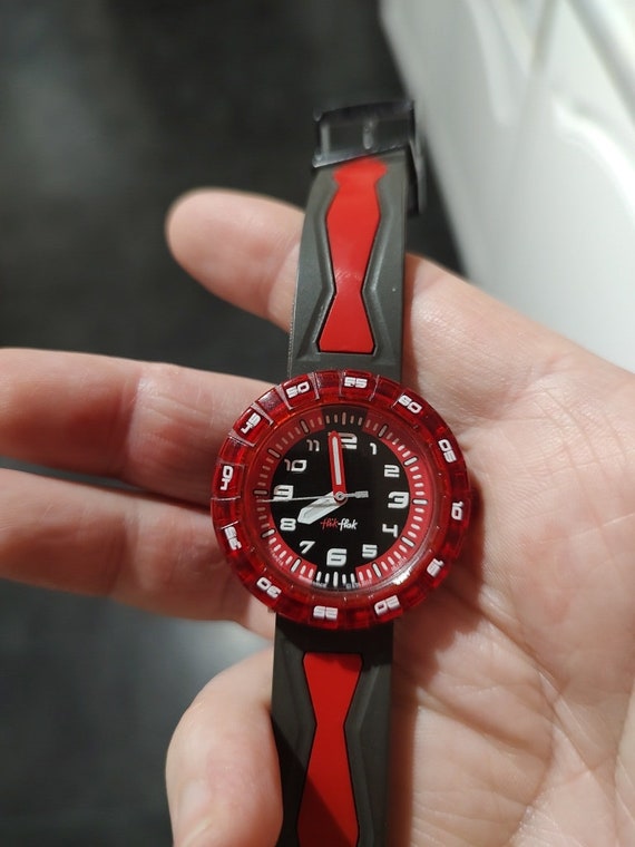 FLIK FLAK Kids Watch Swatch Red Black Etsy Canada