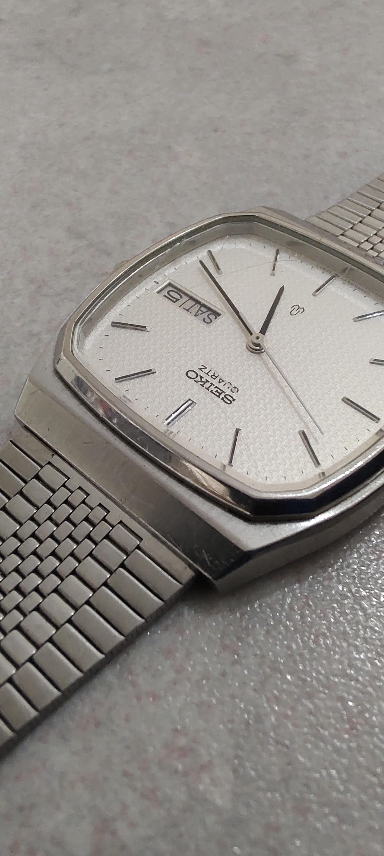 Vintage Seiko Octagon Watch, Textured Silver Tone, Unisex - Etsy