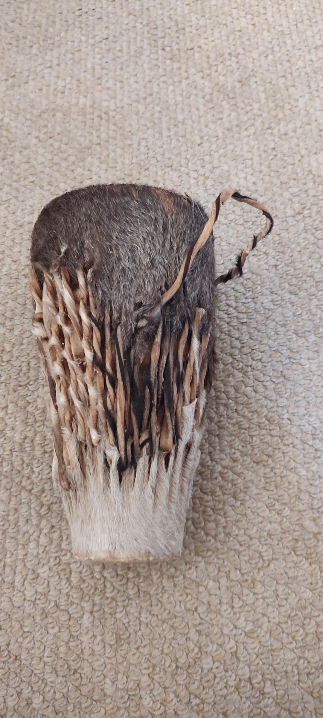 Original African Hide Skin & Rope Tribal Tom Tom Drum 21cm Tall /high ...