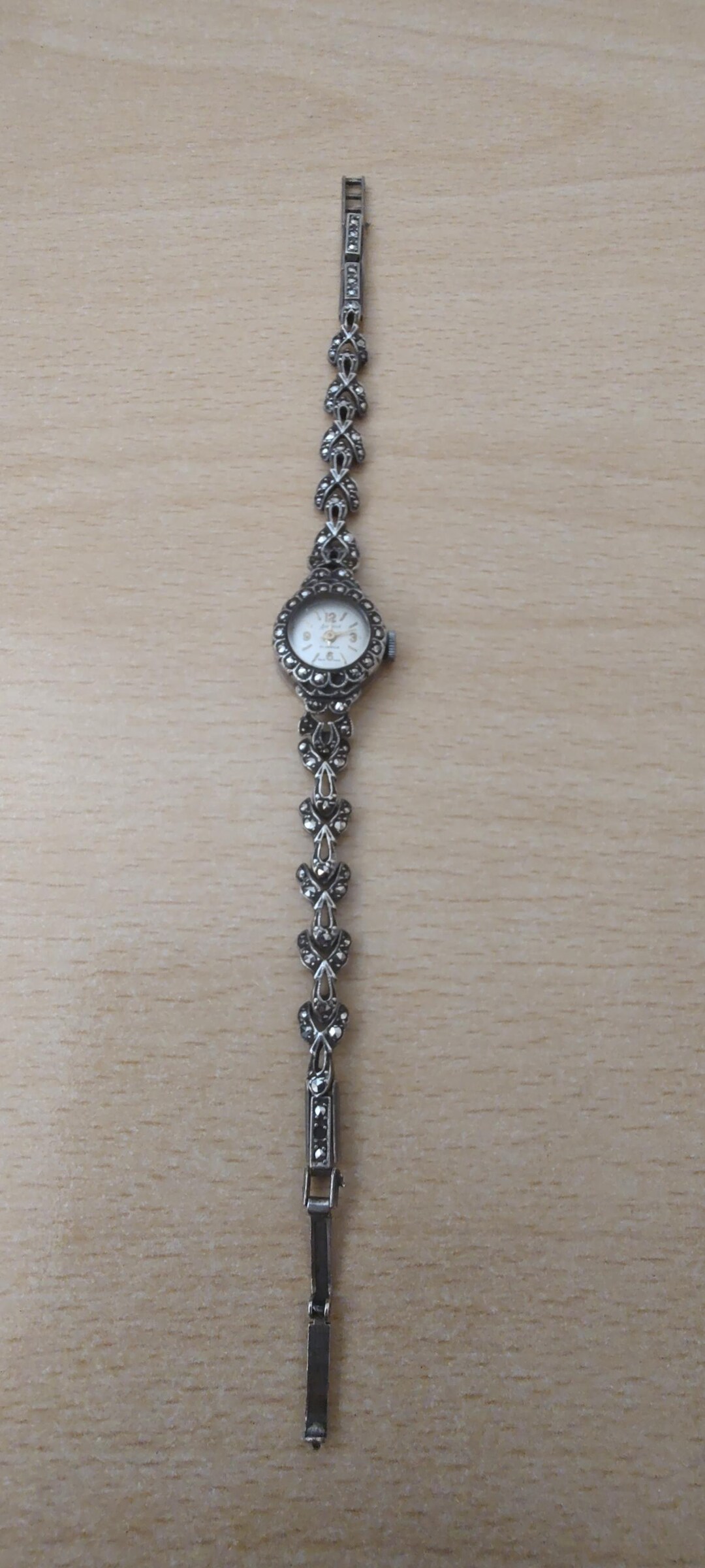 SOLID SILVER WATCH Accurist Sterling Silver Marcasite 925 Cocktail ...