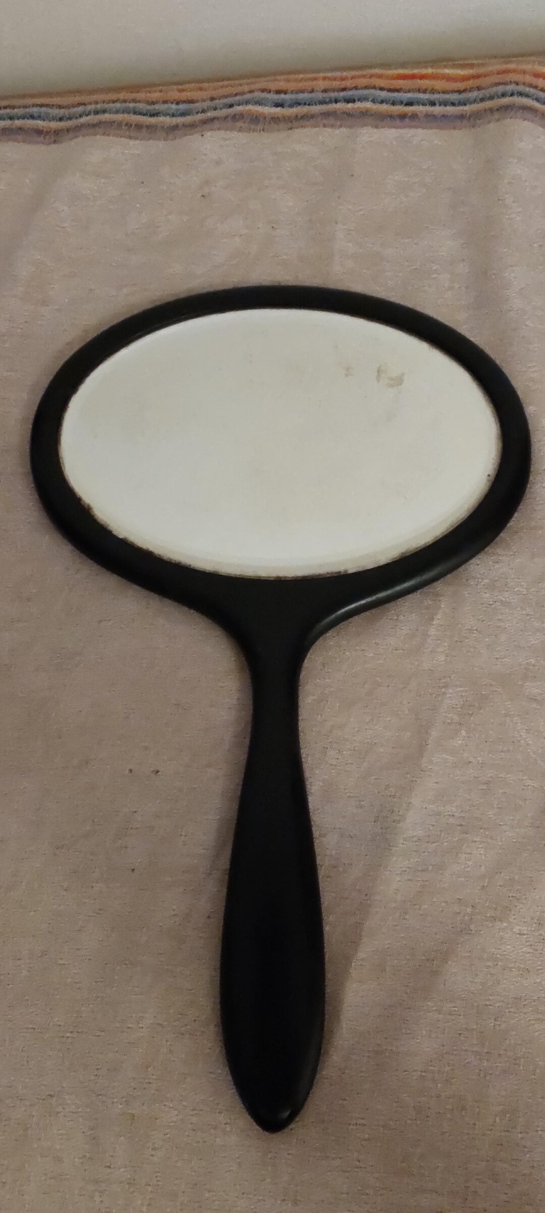Art Deco Antique Ebony Oval Round Hand Mirror MADE in France - Etsy