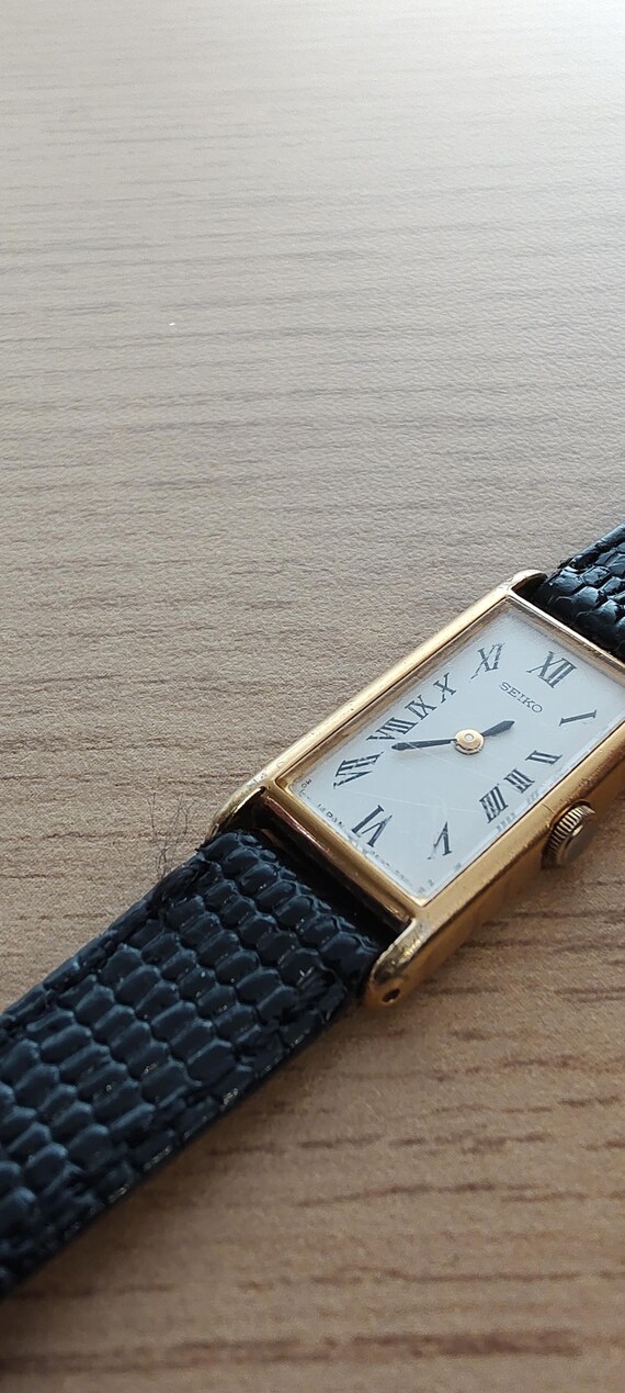 Vintage SEIKO Japanese quartz tank watch rectangular … - Gem