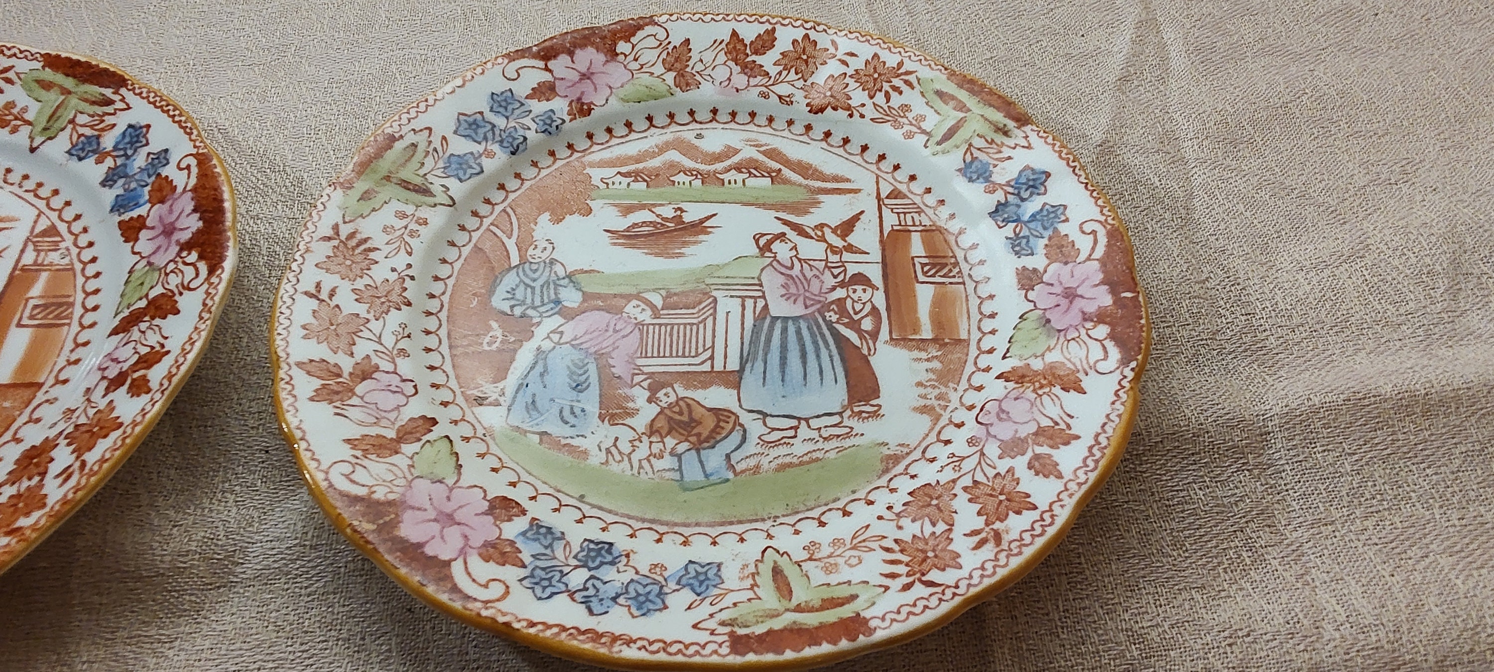 Pair of Antique Mongol/chinoserie Huntsman Plates C.1850 - Etsy