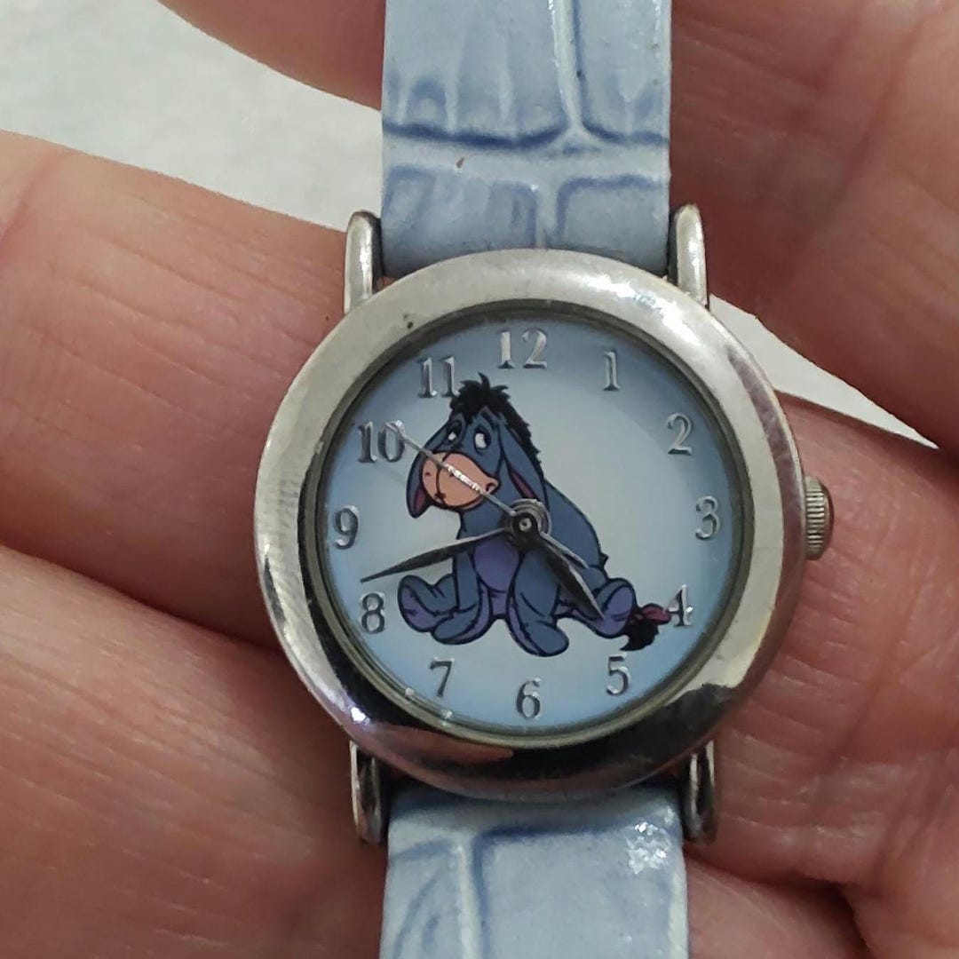 Rare Vintage Disney EEYORE Watch Blue Leather Band - Etsy