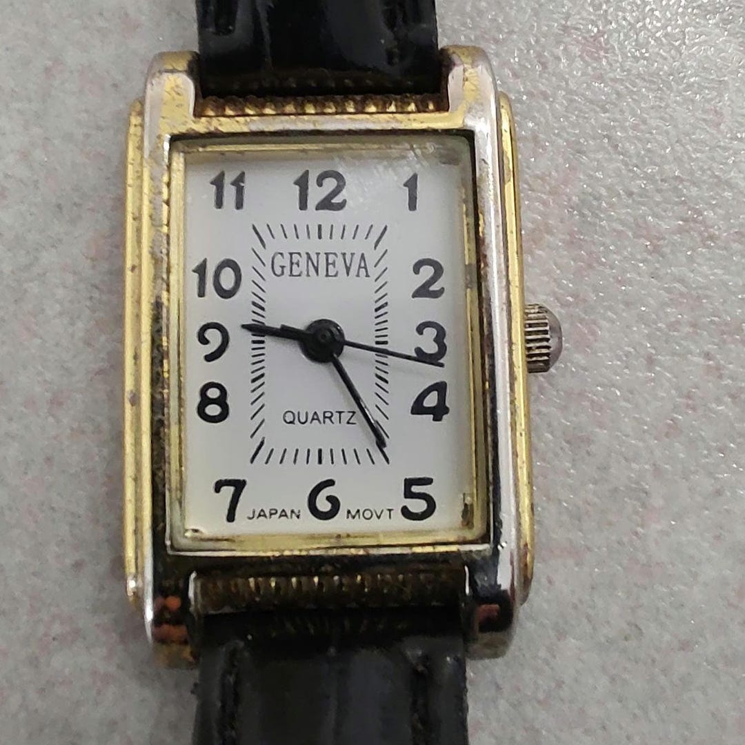 GENEVEA Tank Watch Quartz Watch Vintage - Etsy
