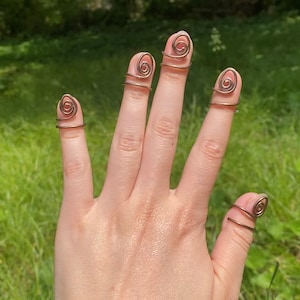 Fingertip Ring | Wire Wrap Swirl Ring | Bronze Color Jewelry | Reusable ...
