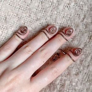 Fingertip Ring | Wire Wrap Swirl Ring | Bronze Color Jewelry | Reusable ...