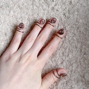 Fingertip Ring | Wire Wrap Swirl Ring | Bronze Color Jewelry | Reusable ...