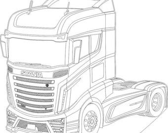 Scania Drawing Svg | Etsy Ireland