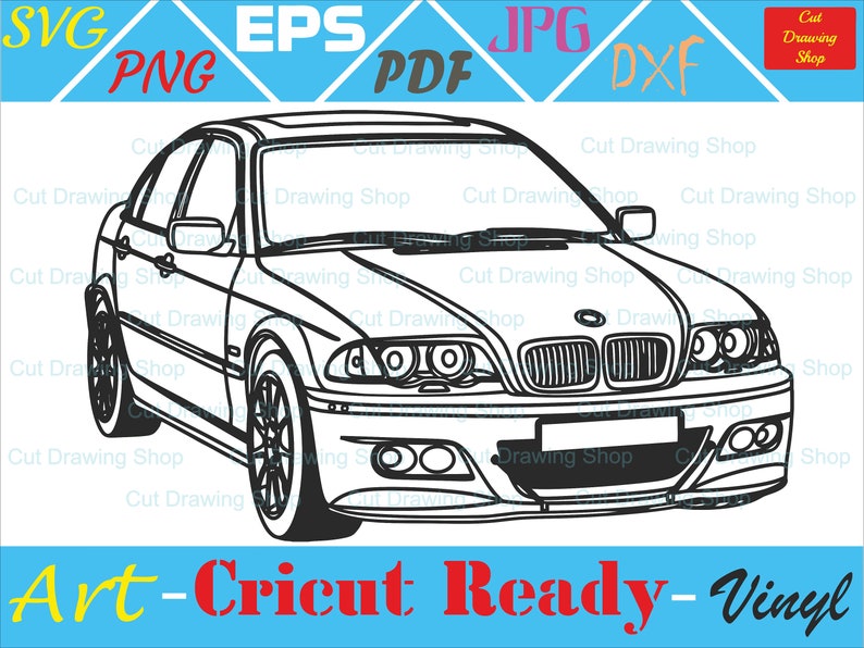 Bmw E46 Car Vector Cut File Silhouette Vinyl Cricut | Etsy New Zealand