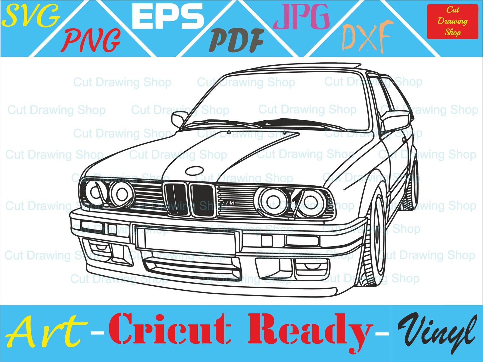 Bmw svg bmw e30 svg car vector svg cricut ready file | Etsy België