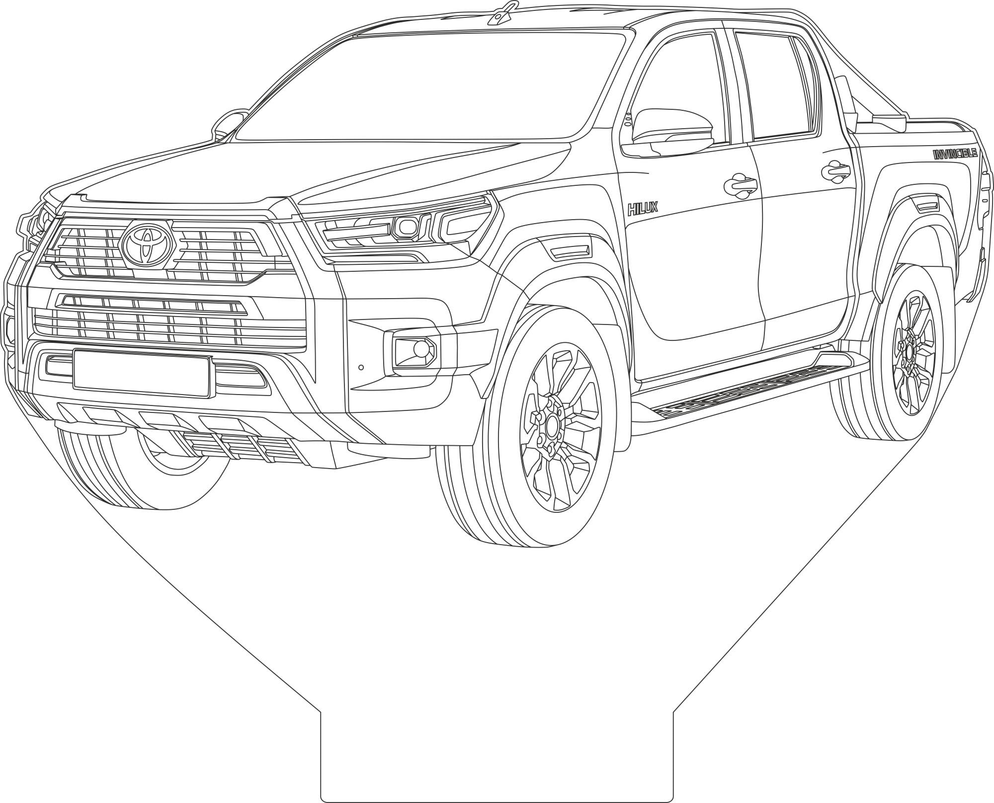3d Led Lamp Drawing Files Toyota Hilux Invincible 3d Vector | Etsy